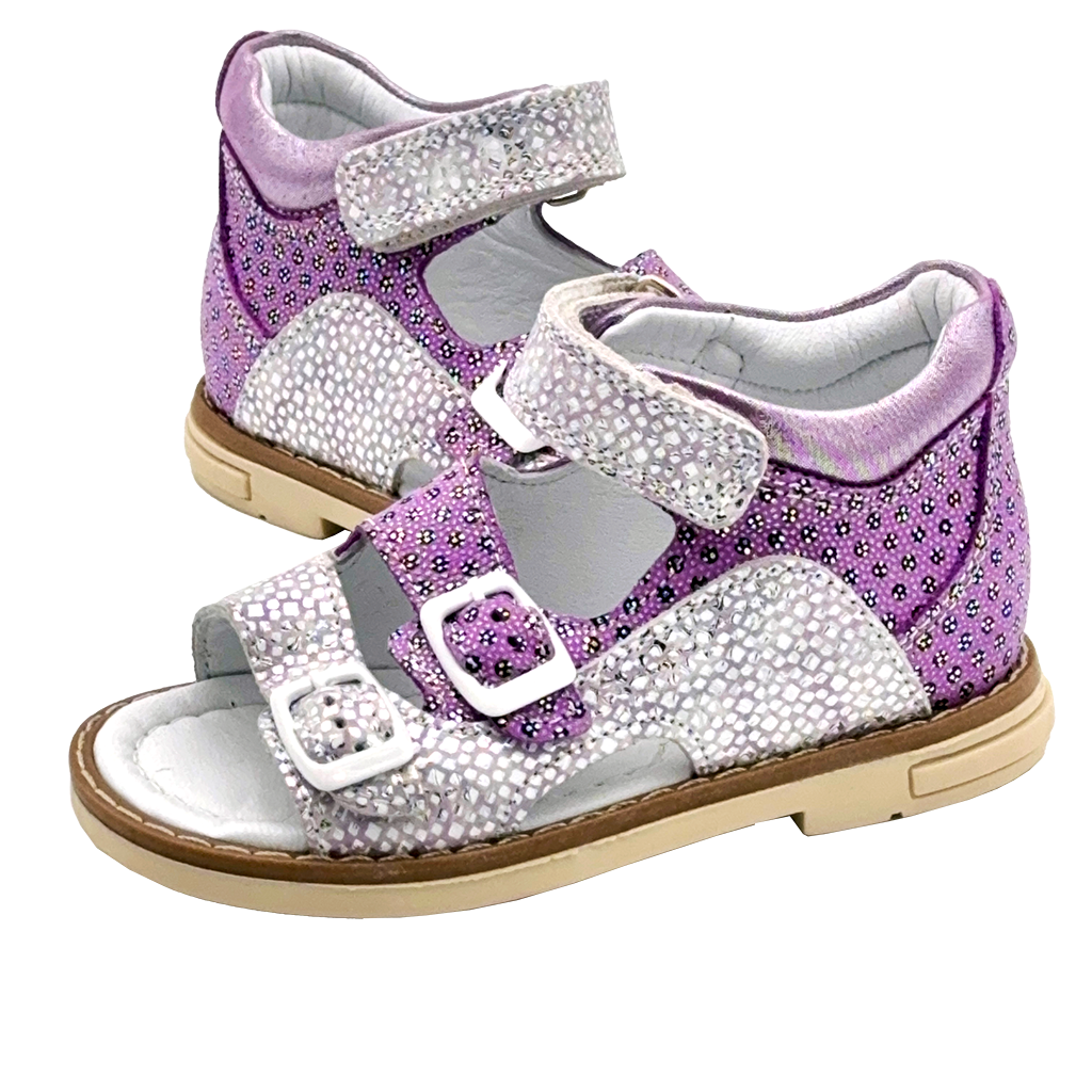 Orthopedic Sandals Purple-Silver | Arch and Ankle Support – Ortho Shoes ...
